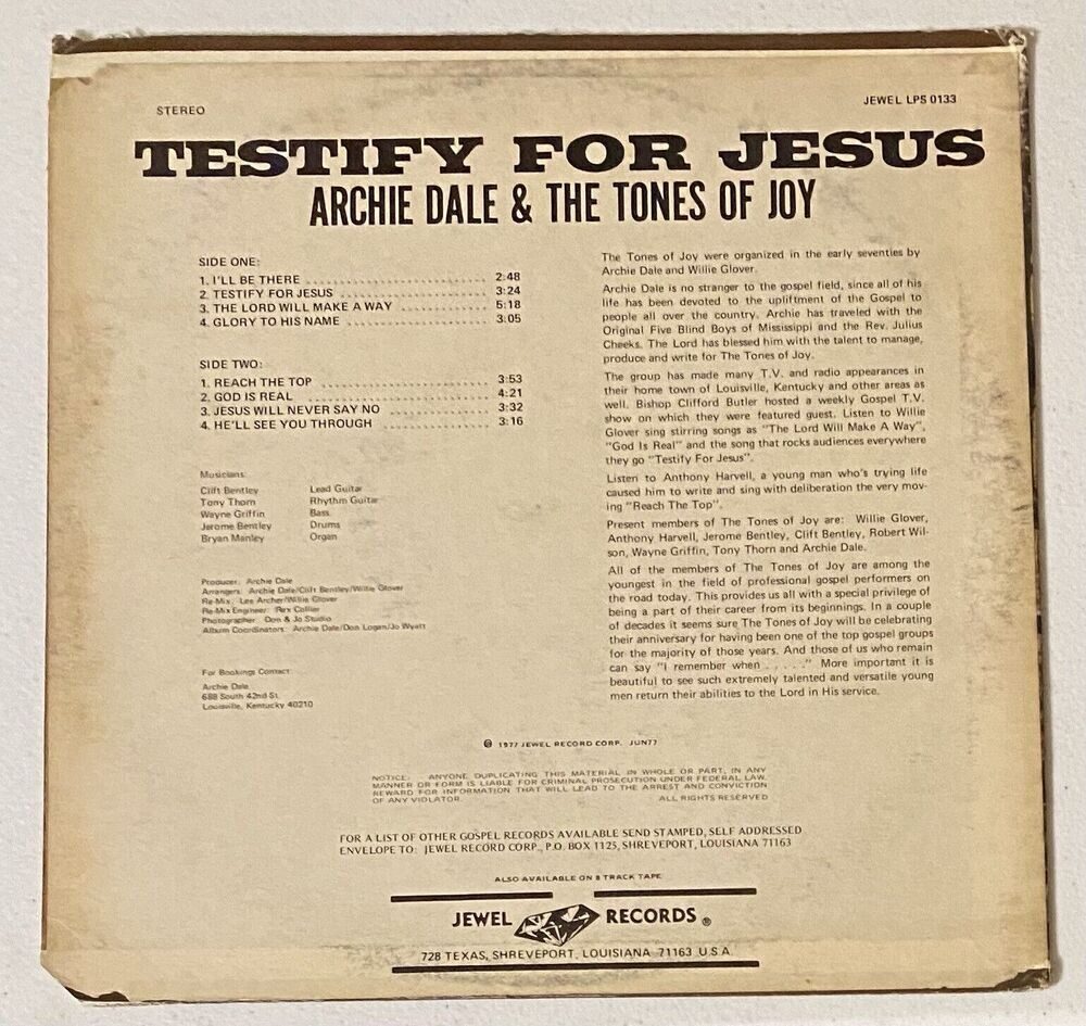 Testify For Jesus - Gospel Music Archive