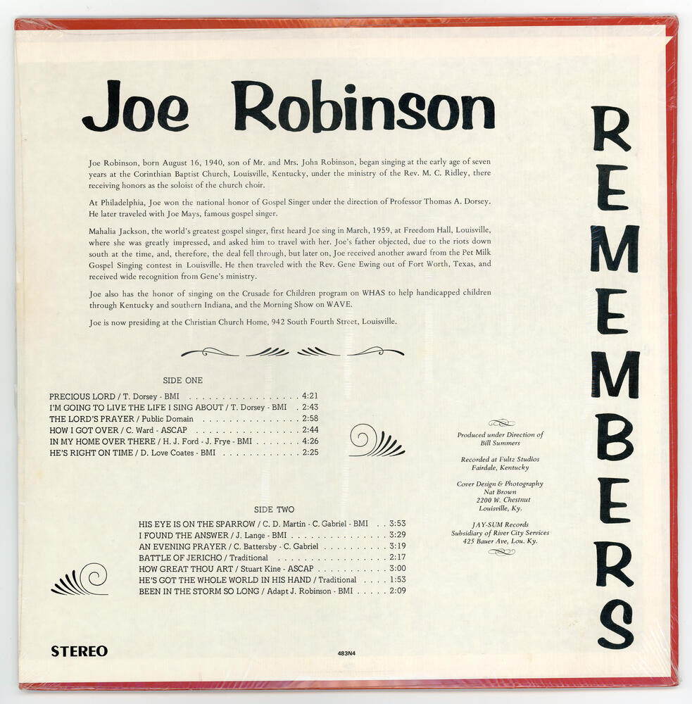 Joe Robinson Remembers - Gospel Music Archive